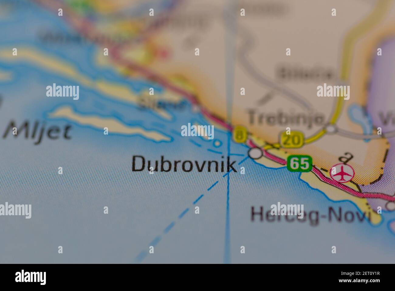 Dubrovnik Shown on a road map or Geography map Stock Photo - Alamy
