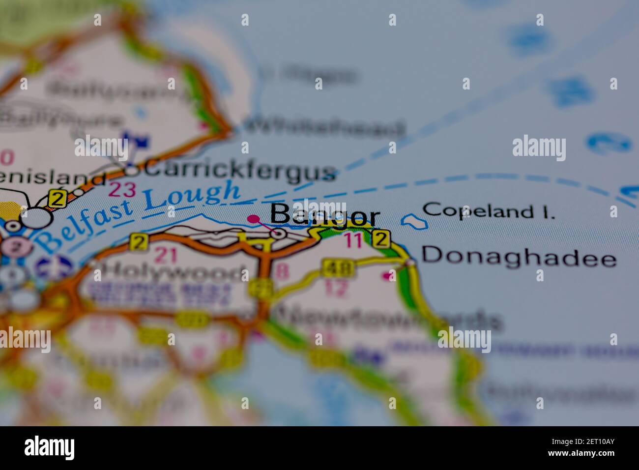 Bangor Shown on a road map or Geography map Stock Photo - Alamy