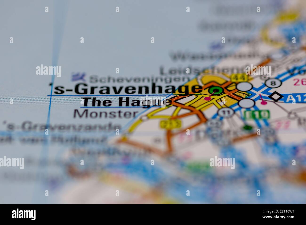 The Hague Shown on a road map or Geography map Stock Photo - Alamy