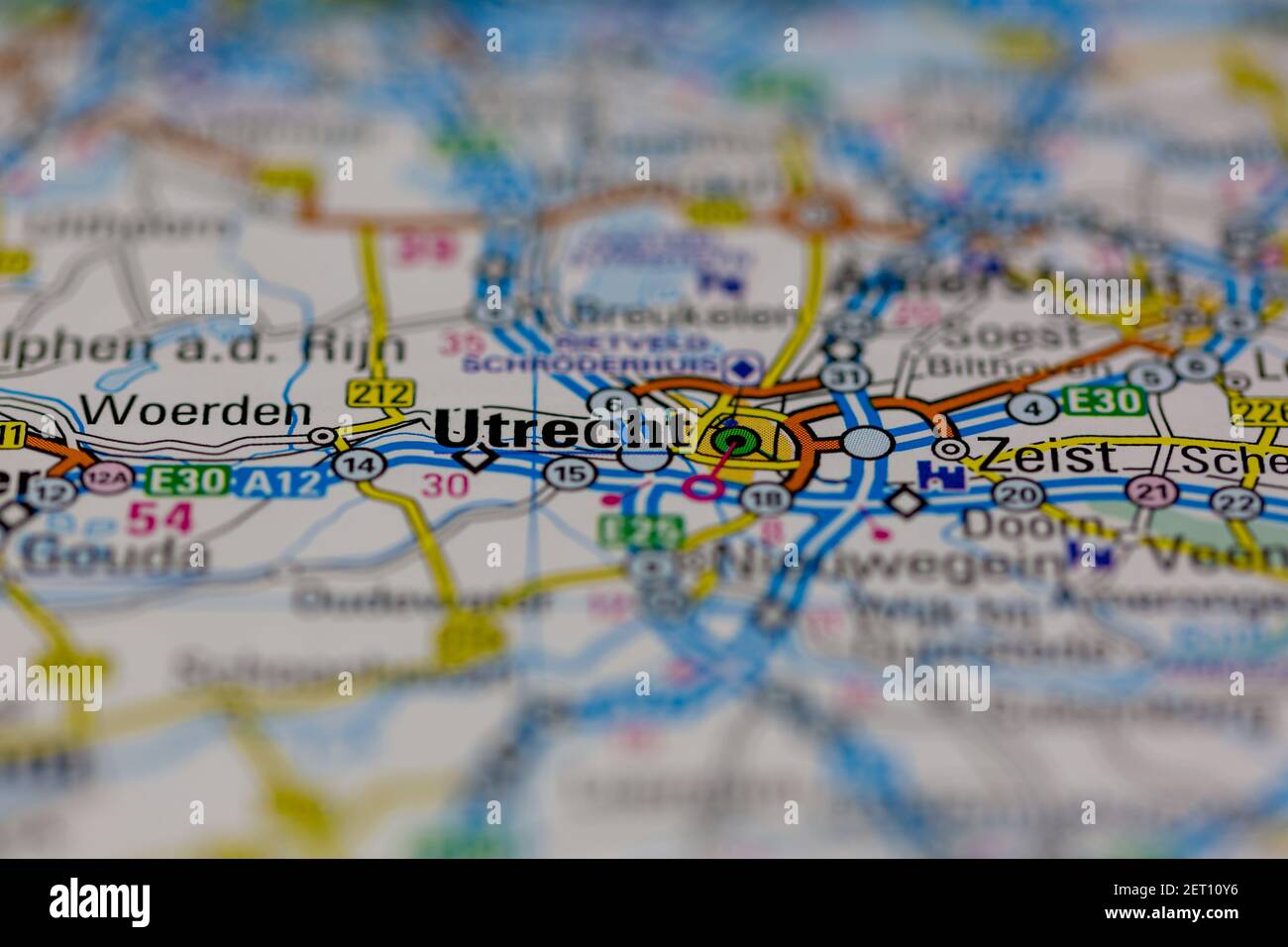 Utrecht Shown on a road map or Geography map Stock Photo - Alamy