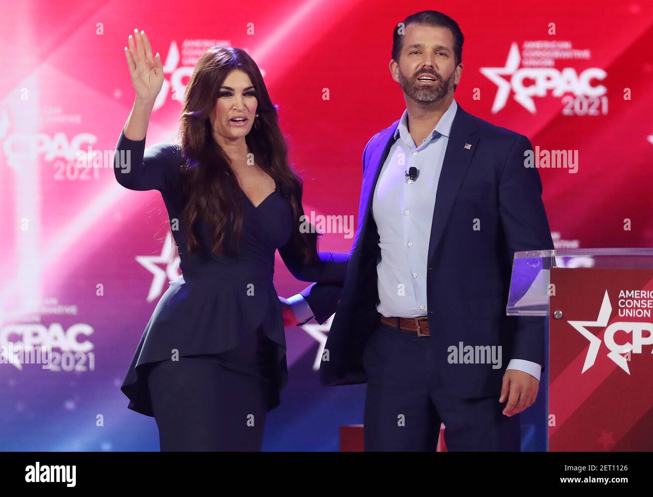 Kimberly Guilfoyle introduces Donald Trump Jr. at CPAC at the Hyatt ...
