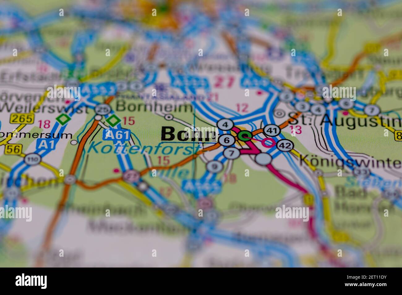 Bonn on map hi-res stock photography and images - Alamy