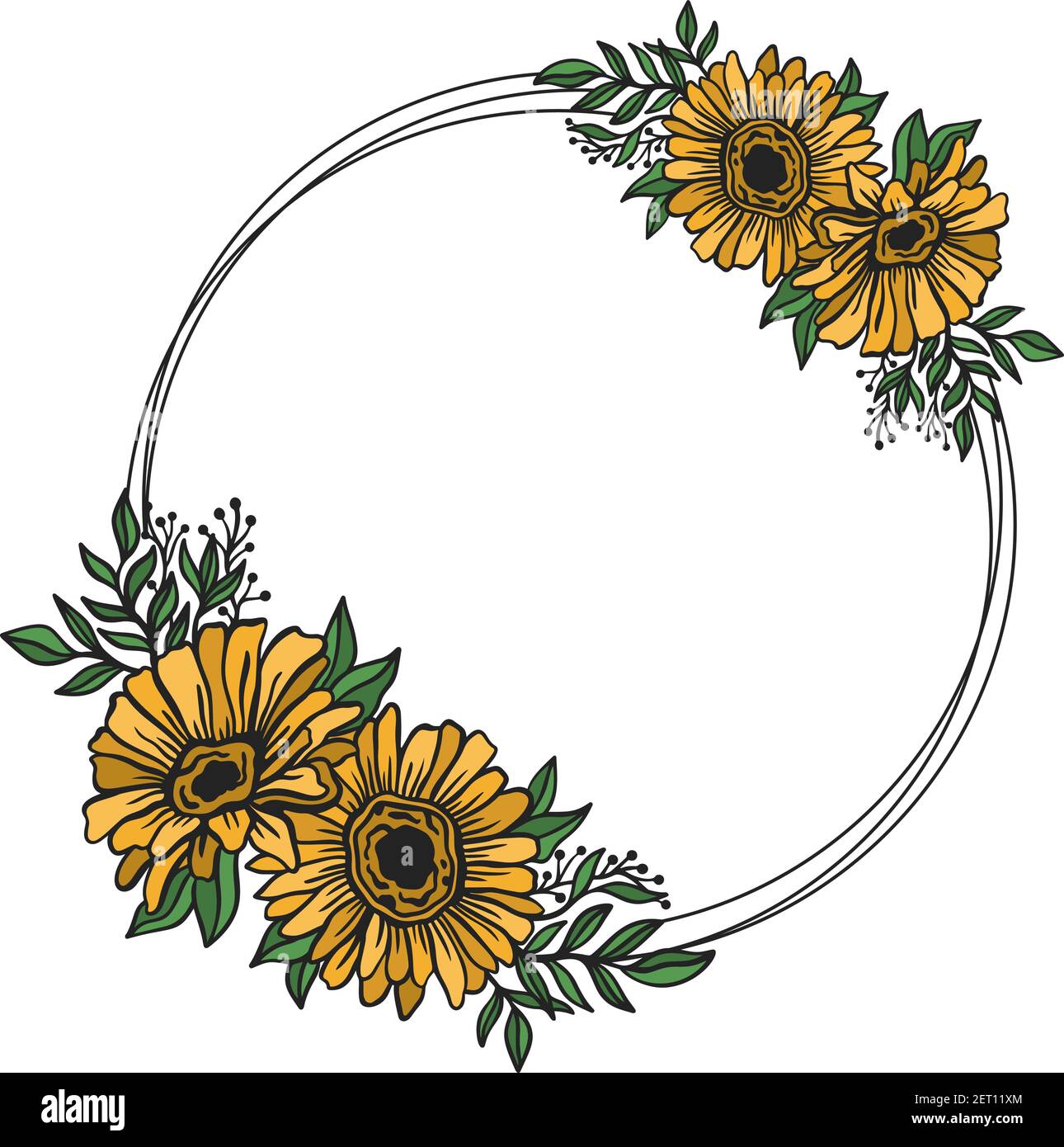 Round Flower Frame Png