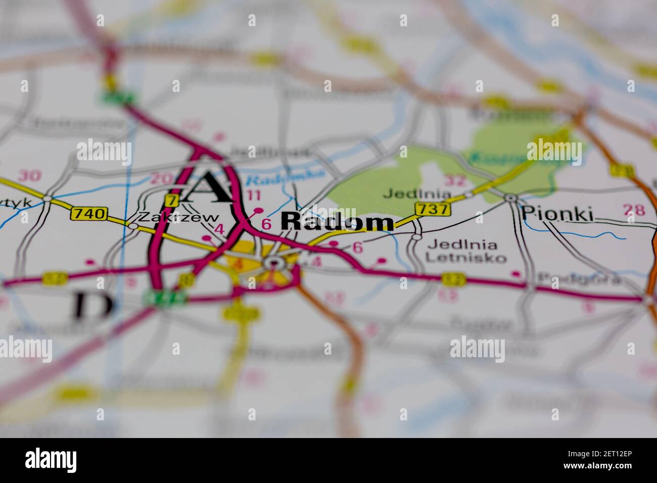 Radom Shown on a road map or Geography map Stock Photo - Alamy