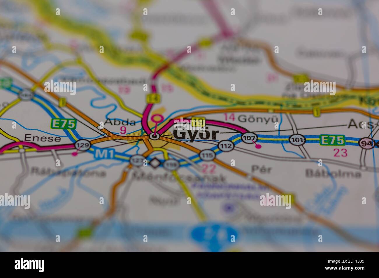 Gyor on a map hi-res stock photography and images - Alamy