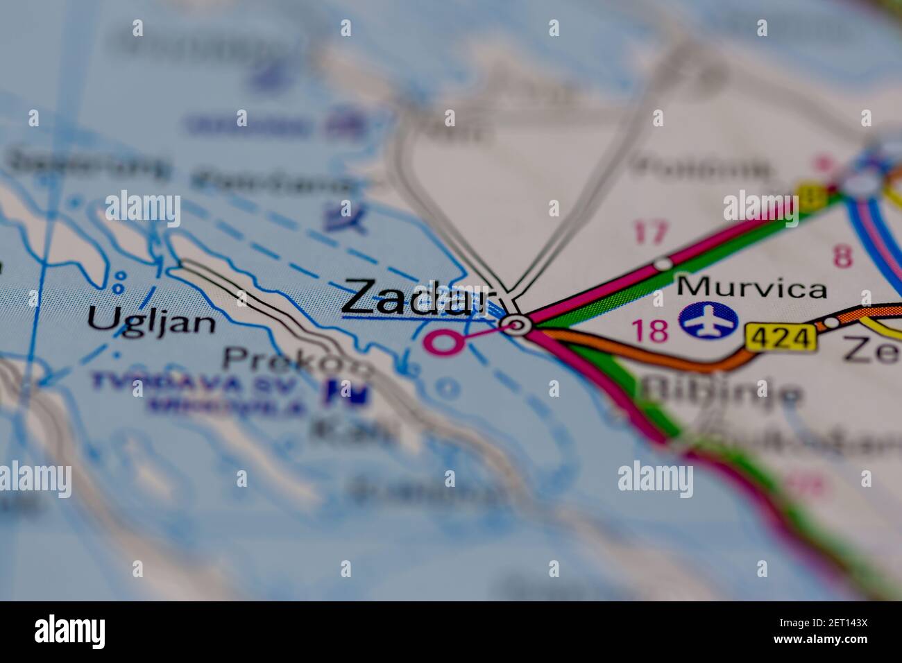 Zadar Shown on a road map or Geography map Stock Photo - Alamy