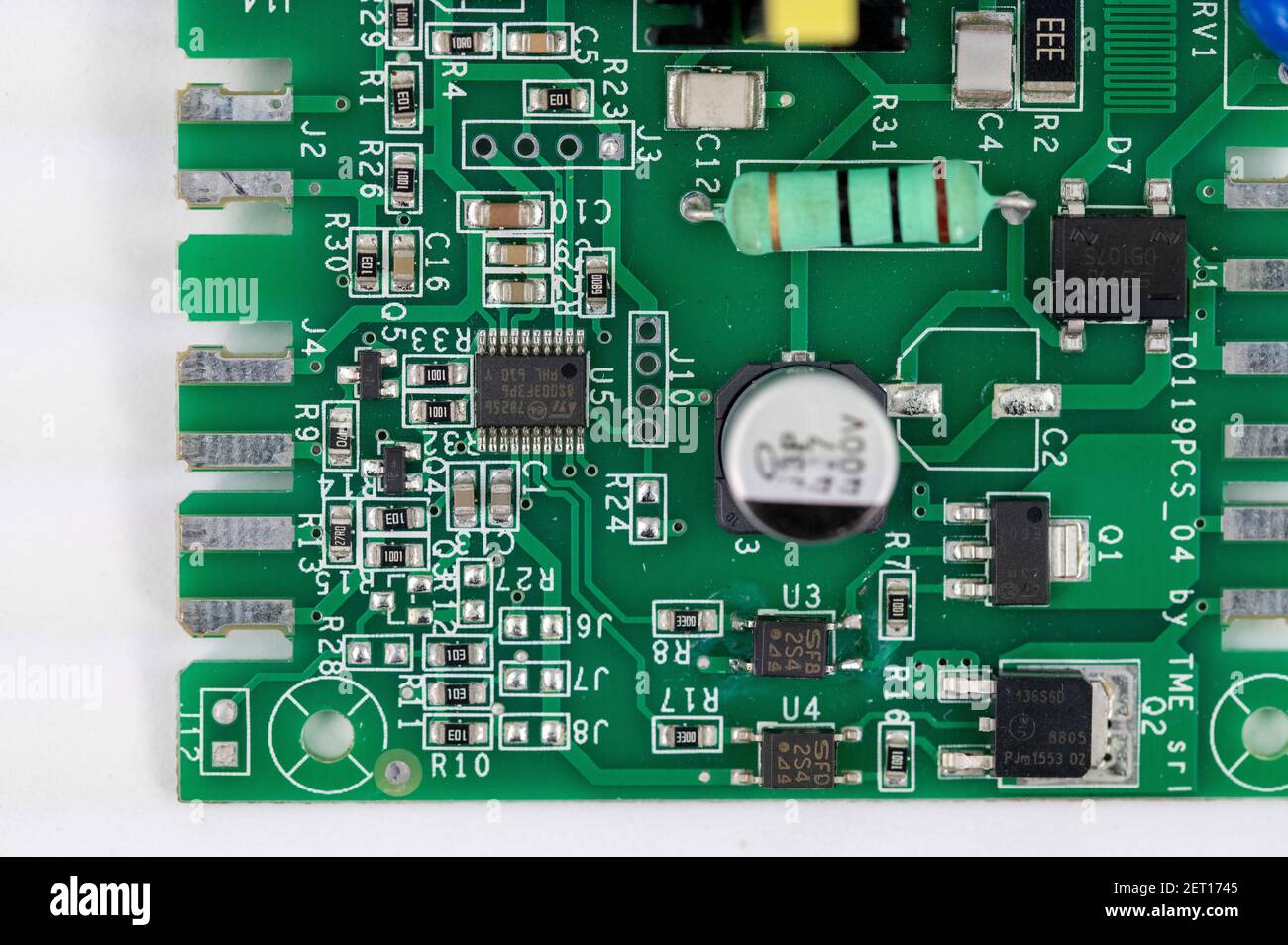 detail of an electronic coffee machine card on a white background Stock ...