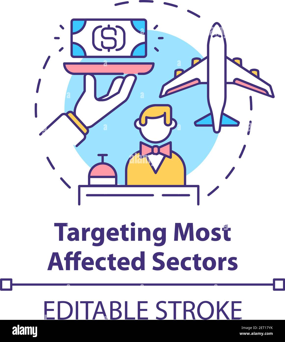 Targeting most affected sectors concept icon Stock Vector Image & Art ...