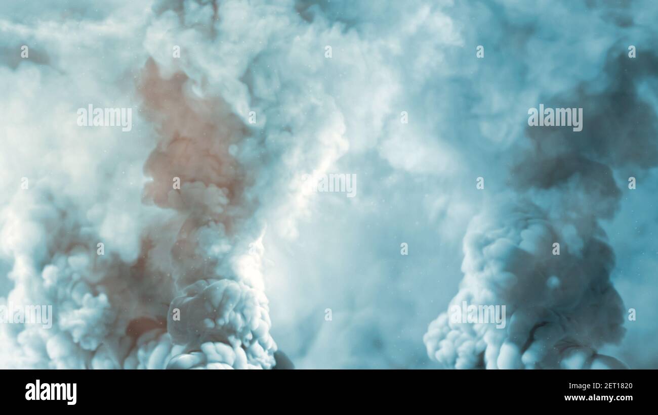 cg industrial 3D rendering, heavy bright smog backdrop Stock Photo - Alamy
