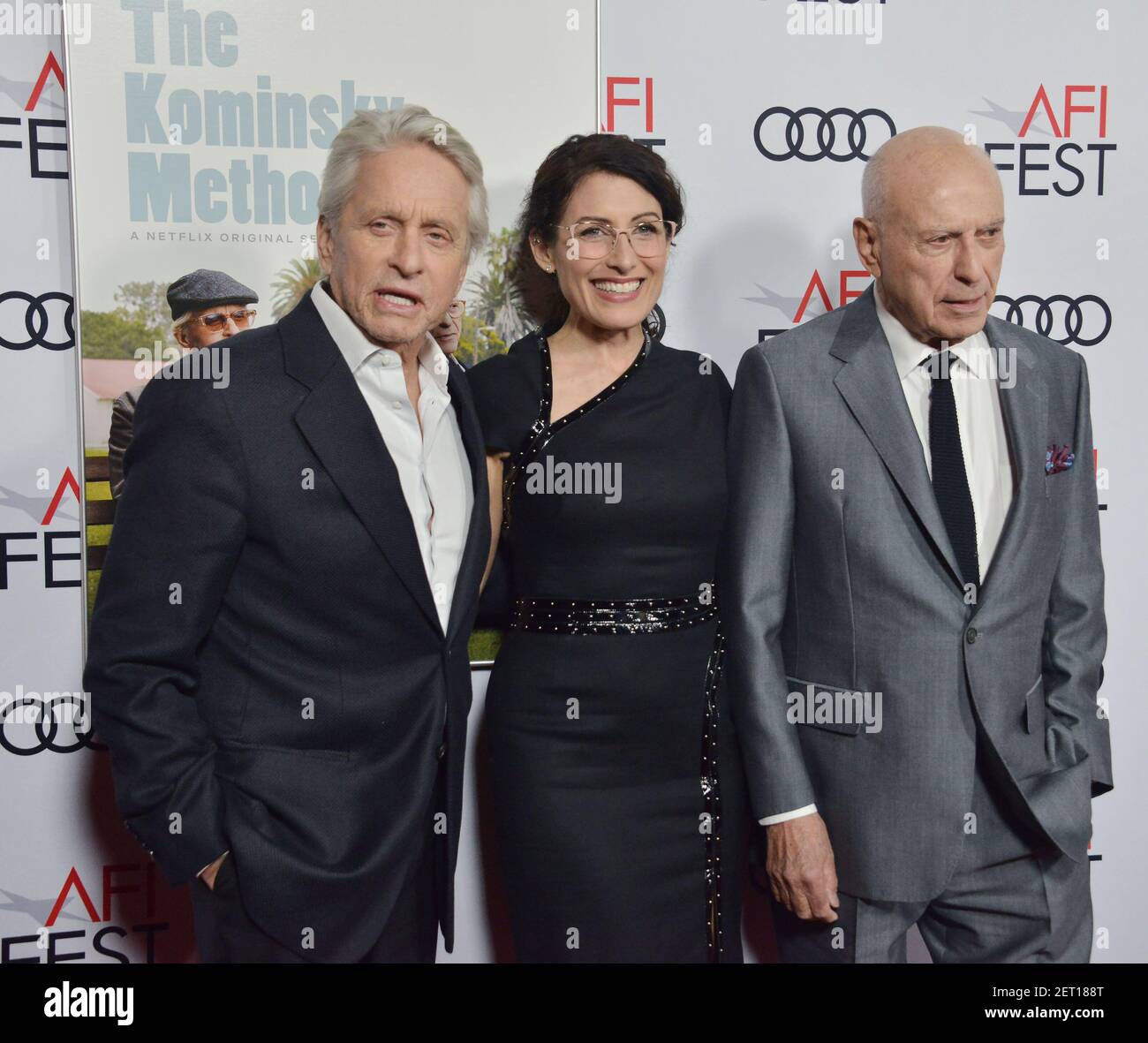 (L-R) Michael Douglas, Lisa Edelstein and Alan Arkin at the AFI FEST ...