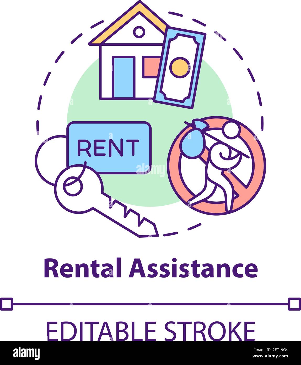 Rental assistance concept icon Stock Vector Image & Art - Alamy