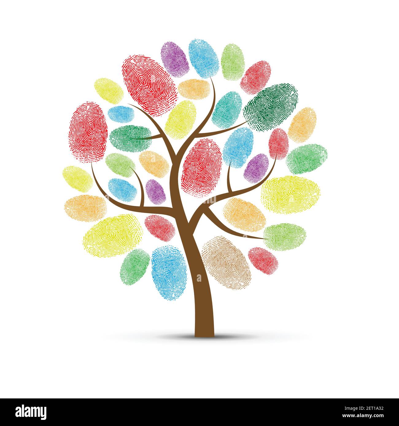 Color tree finger print Stock Vector Image & Art - Alamy