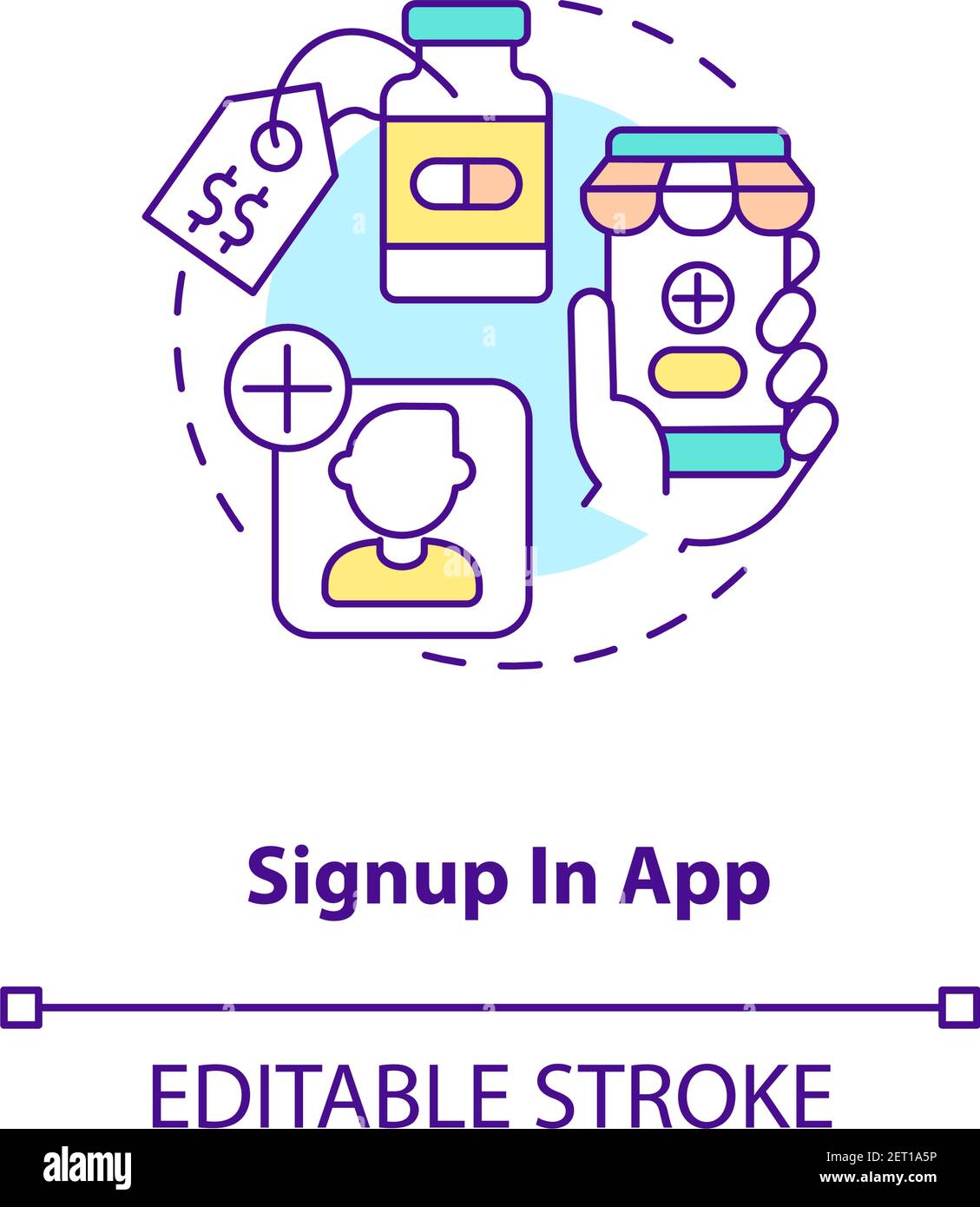 Signup in app concept icon Stock Vector Image & Art - Alamy