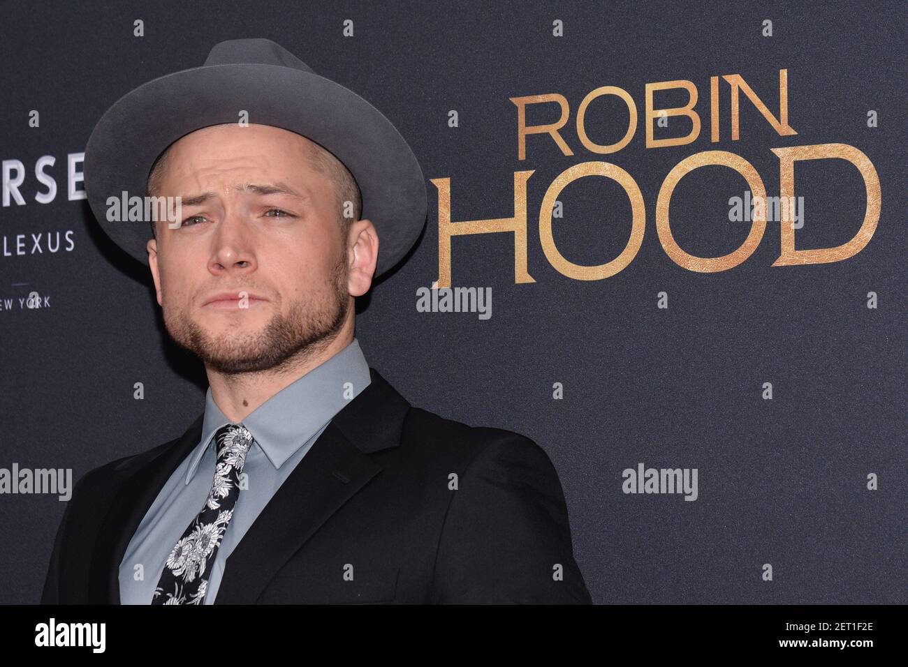 Actor Taron Egerton attends the 'Robin Hood' New York screening at AMC ...