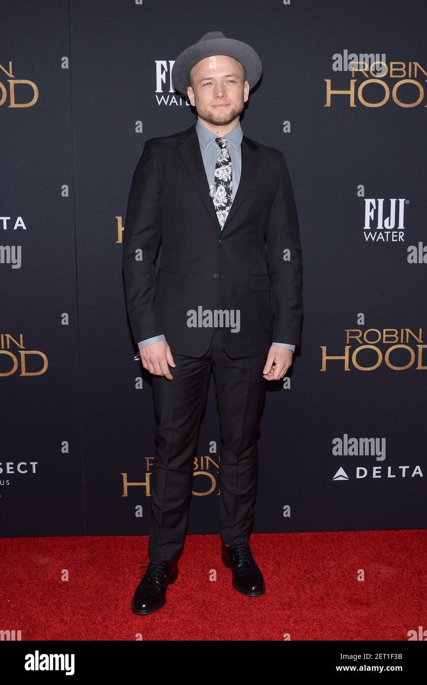 Actor Taron Egerton attends the 'Robin Hood' New York screening at AMC ...