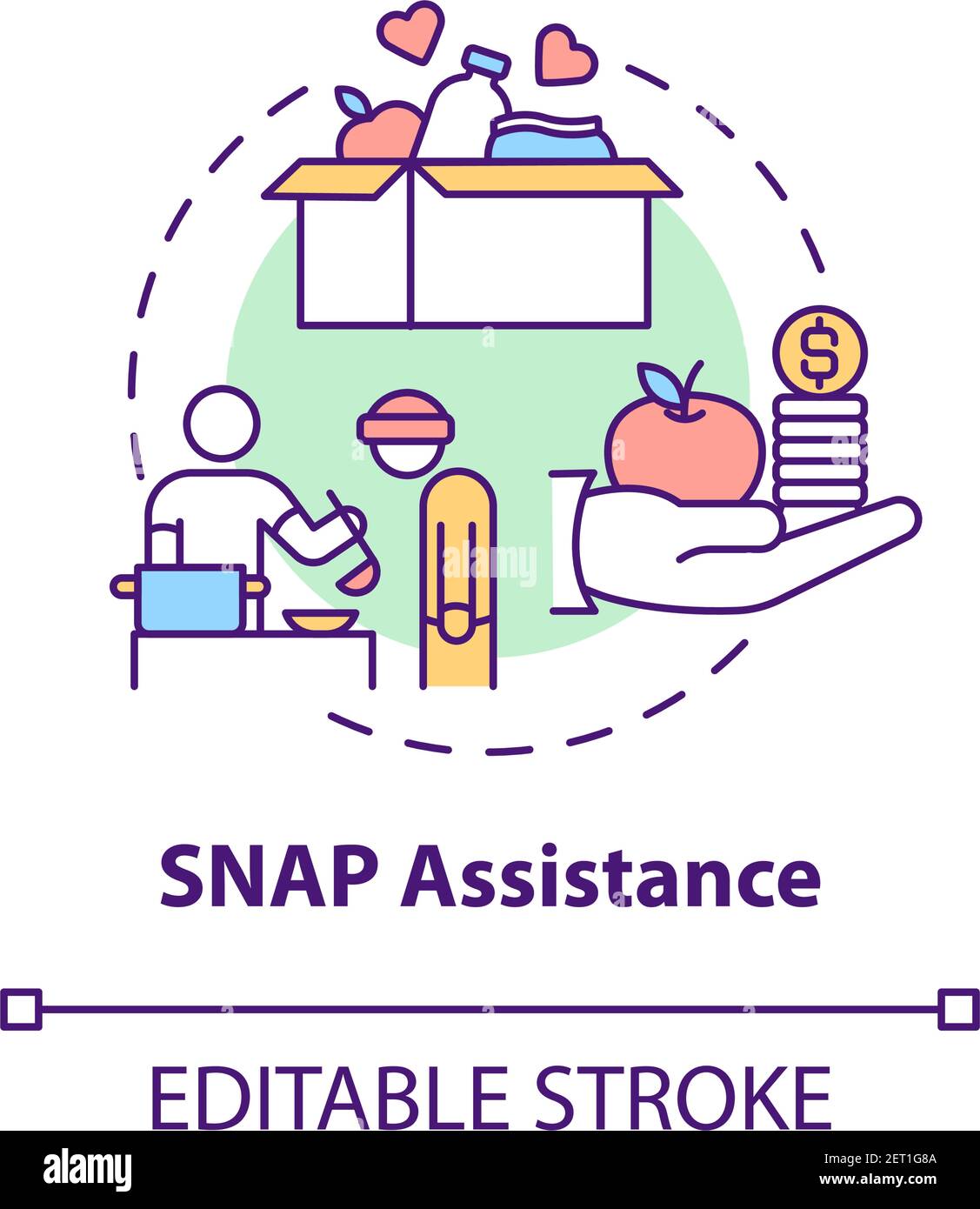 SNAP assistance concept icon Stock Vector Image & Art - Alamy