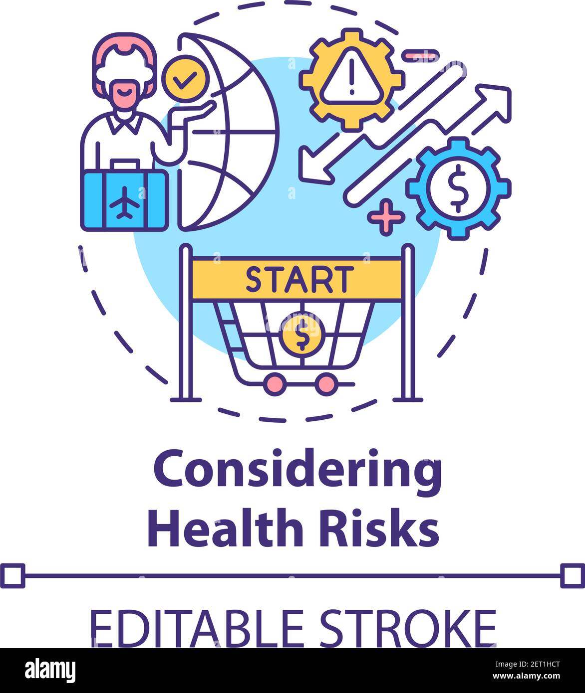 Considering health risks concept icon Stock Vector Image & Art - Alamy