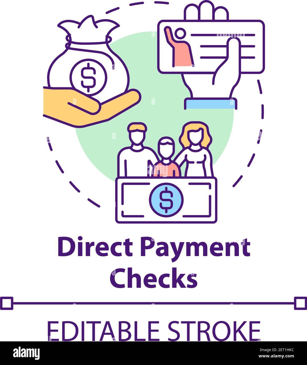 Direct payment checks concept icon Stock Vector Image & Art - Alamy