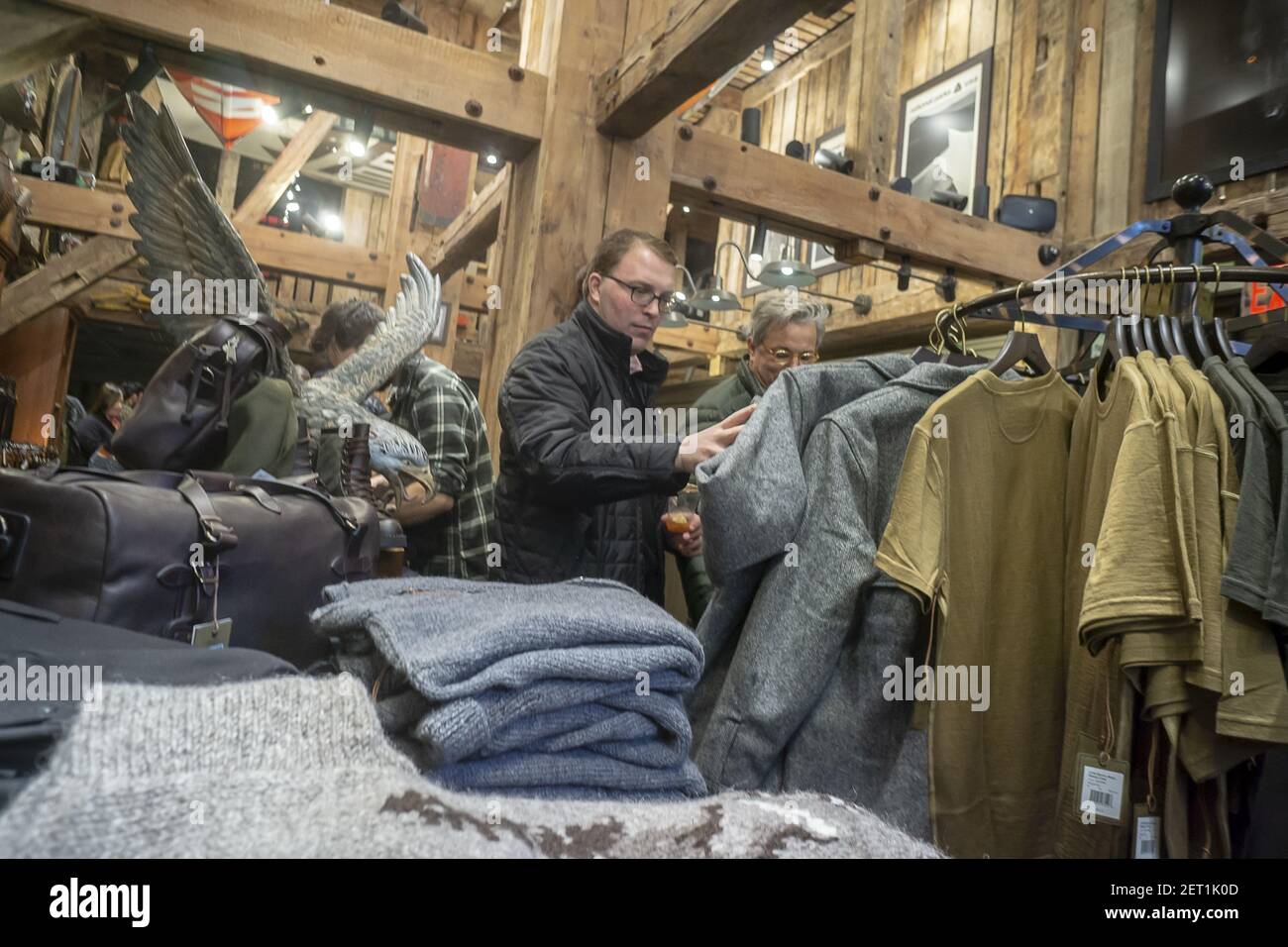 Shoppers invade the new Filson store on Union Square in New York during ...