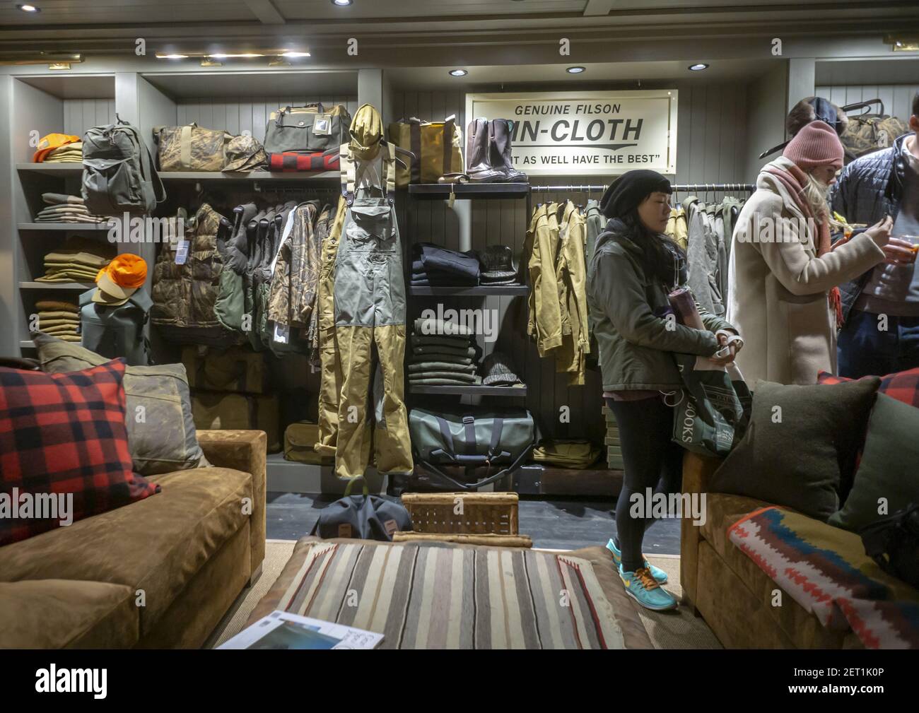 Shoppers invade the new Filson store on Union Square in New York during ...
