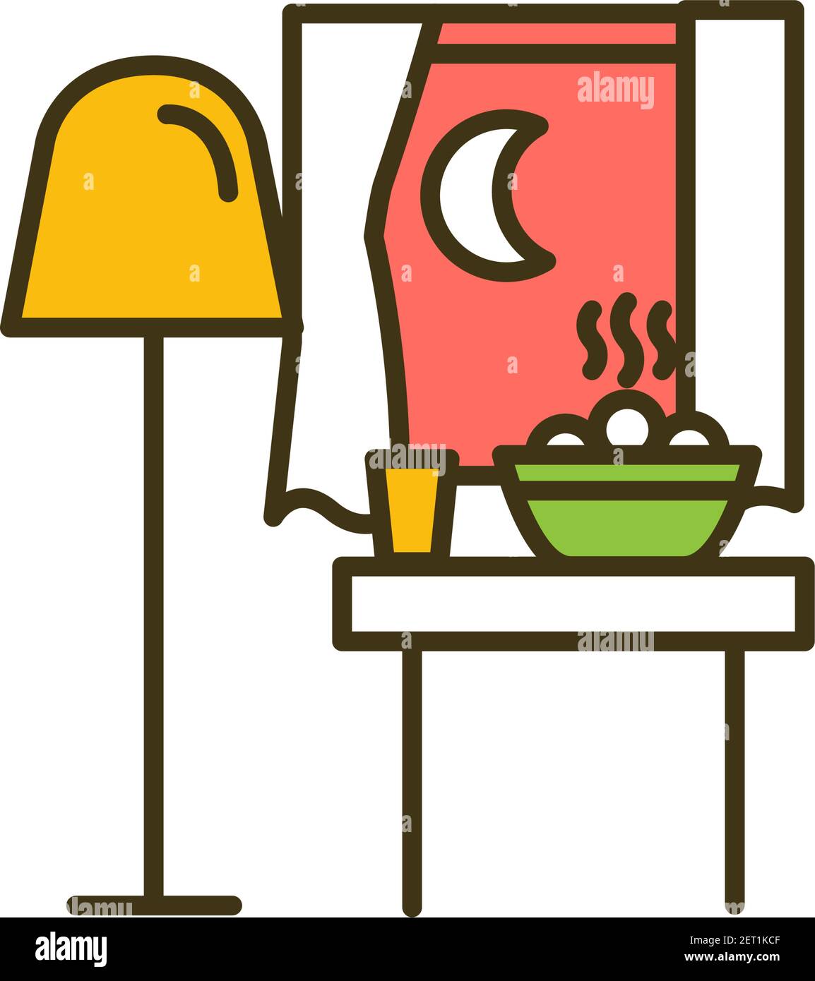 Eating late at night time RGB color icon Stock Vector Image & Art - Alamy