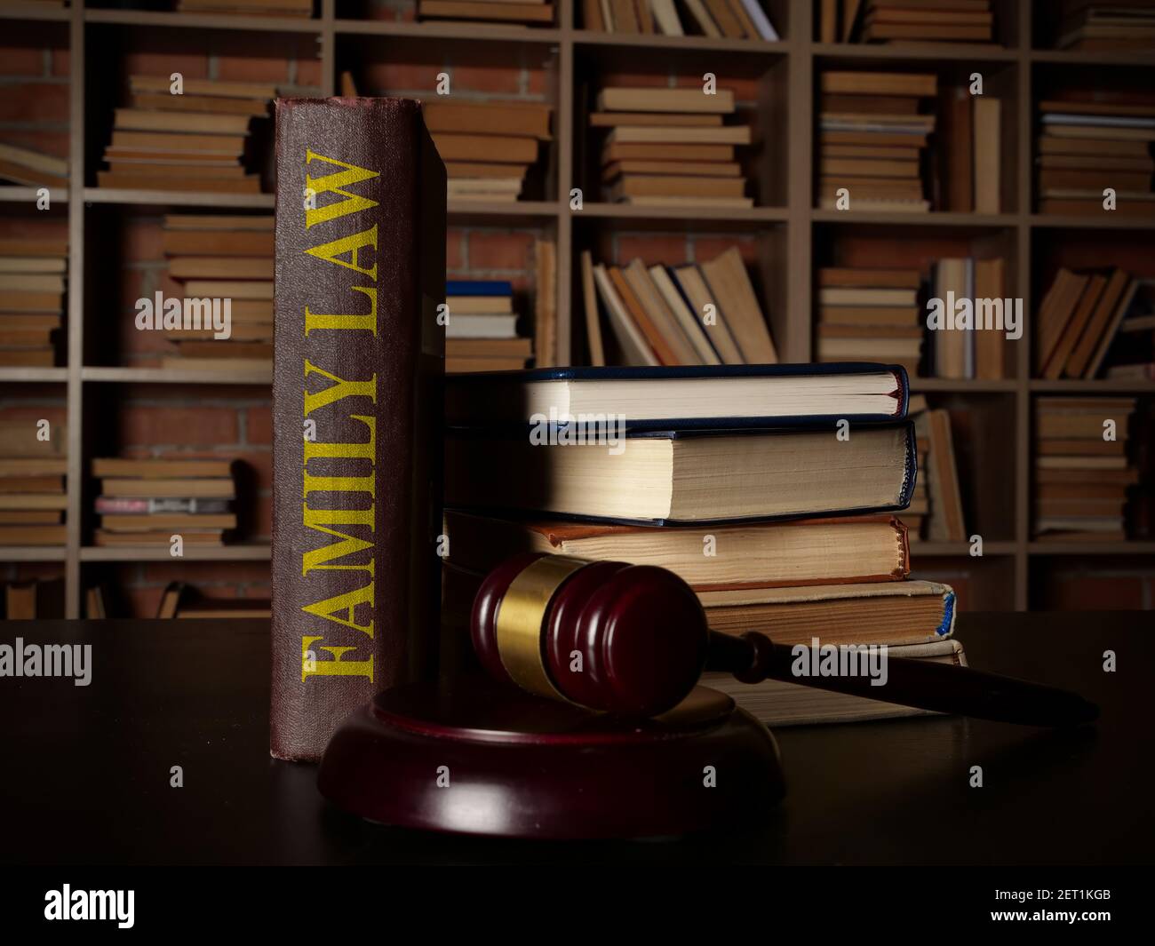 Family law in the library and gavel Stock Photo - Alamy