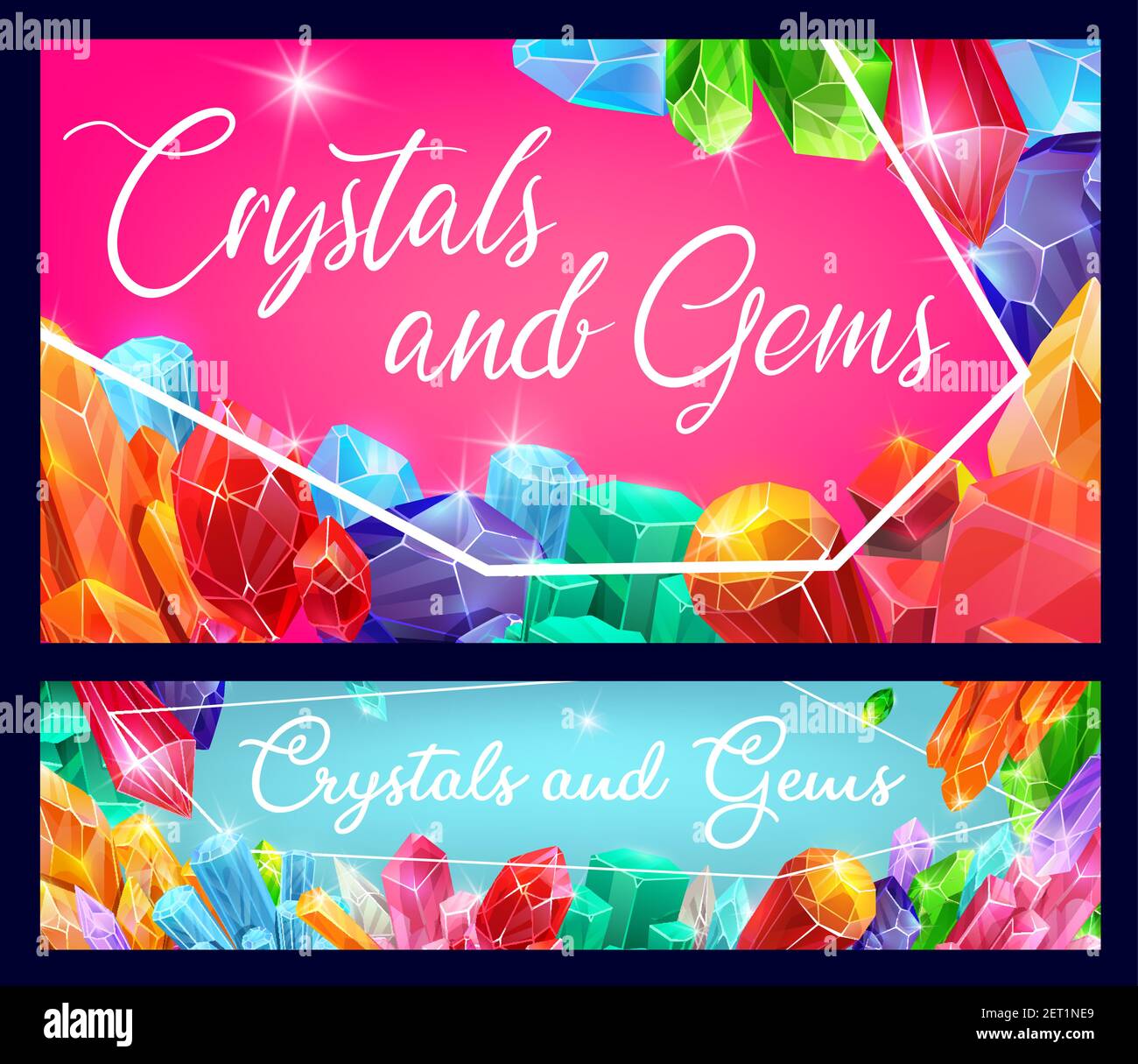 Precious stones, gems and shiny crystals. Gemstones with reflecting ...