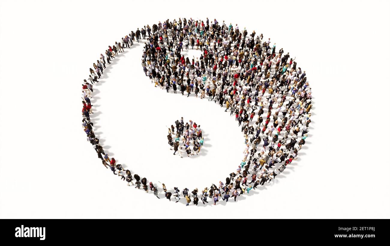 Concept or conceptual large gathering of people forming the image of ...