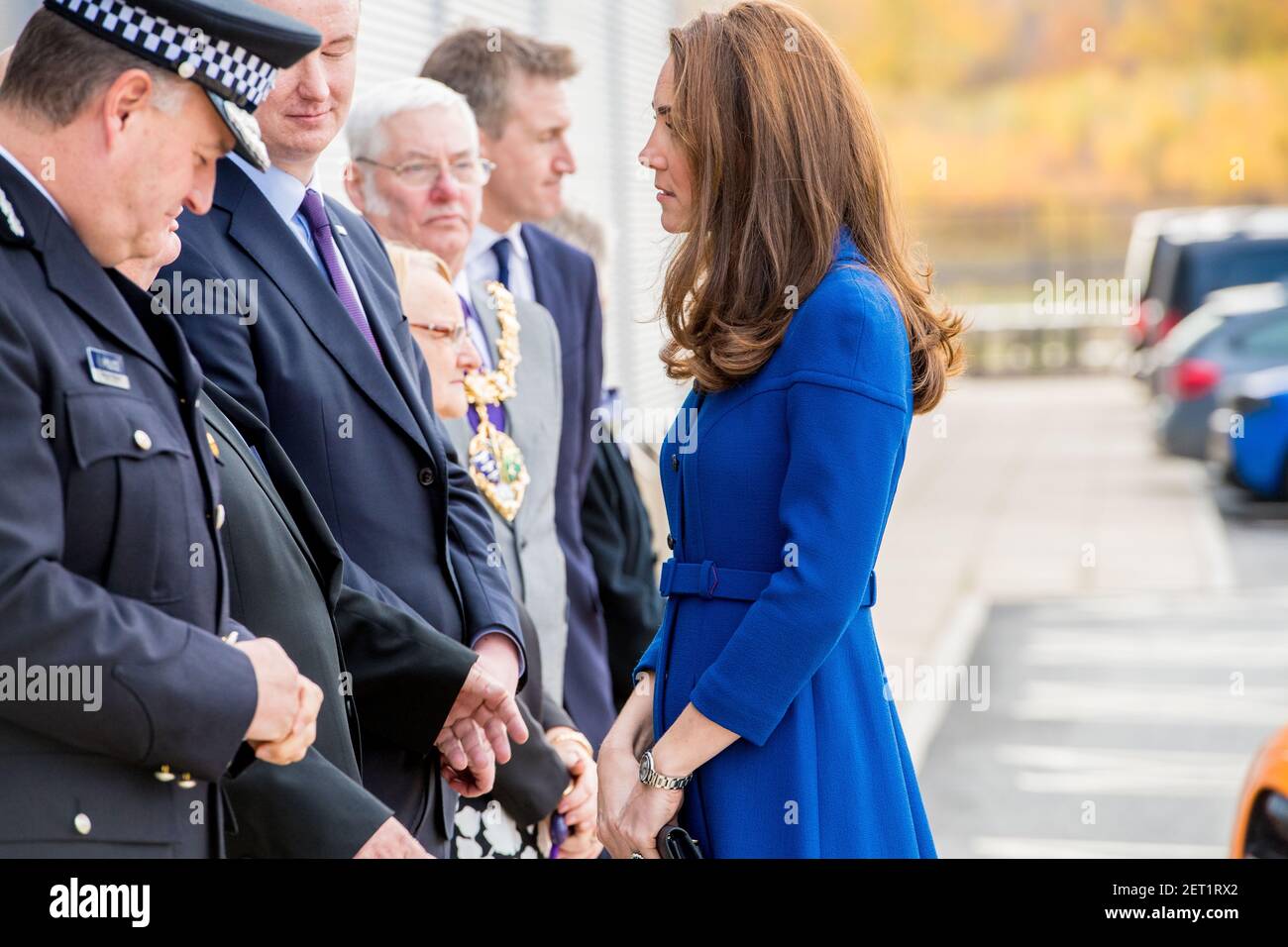 Prince William and Catherine Duchess of Cambridge (Kate Middleton) at the official opening of ...