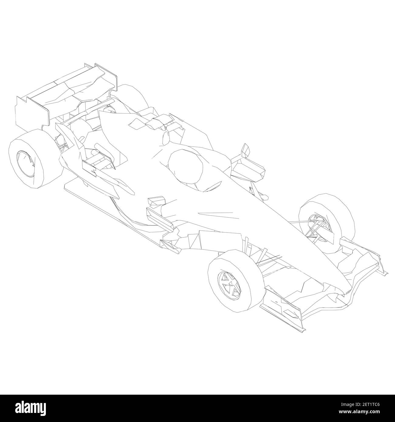 Contour of a racing car from black lines on a white background ...
