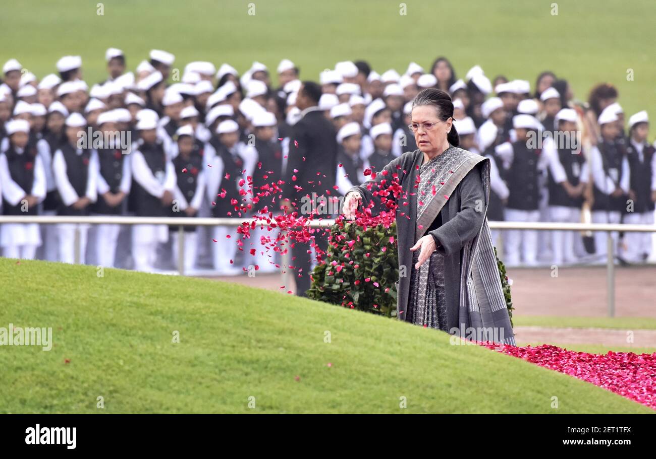 NEW DELHI, INDIA – NOVEMBER 14: UPA Chairperson Sonia Gandhi pays ...