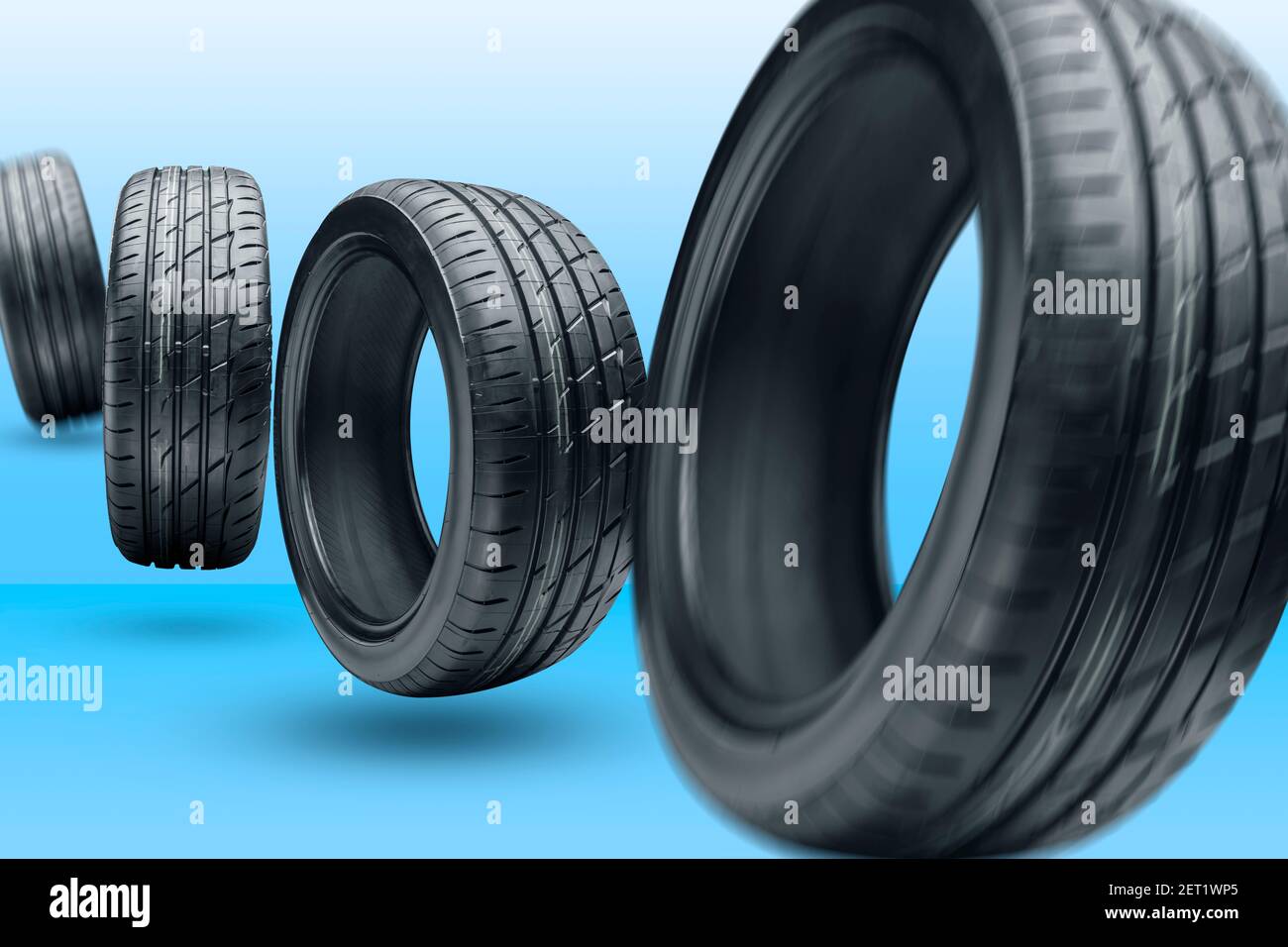 summer tires are rolling. season-by-season tire change-over Stock Photo ...