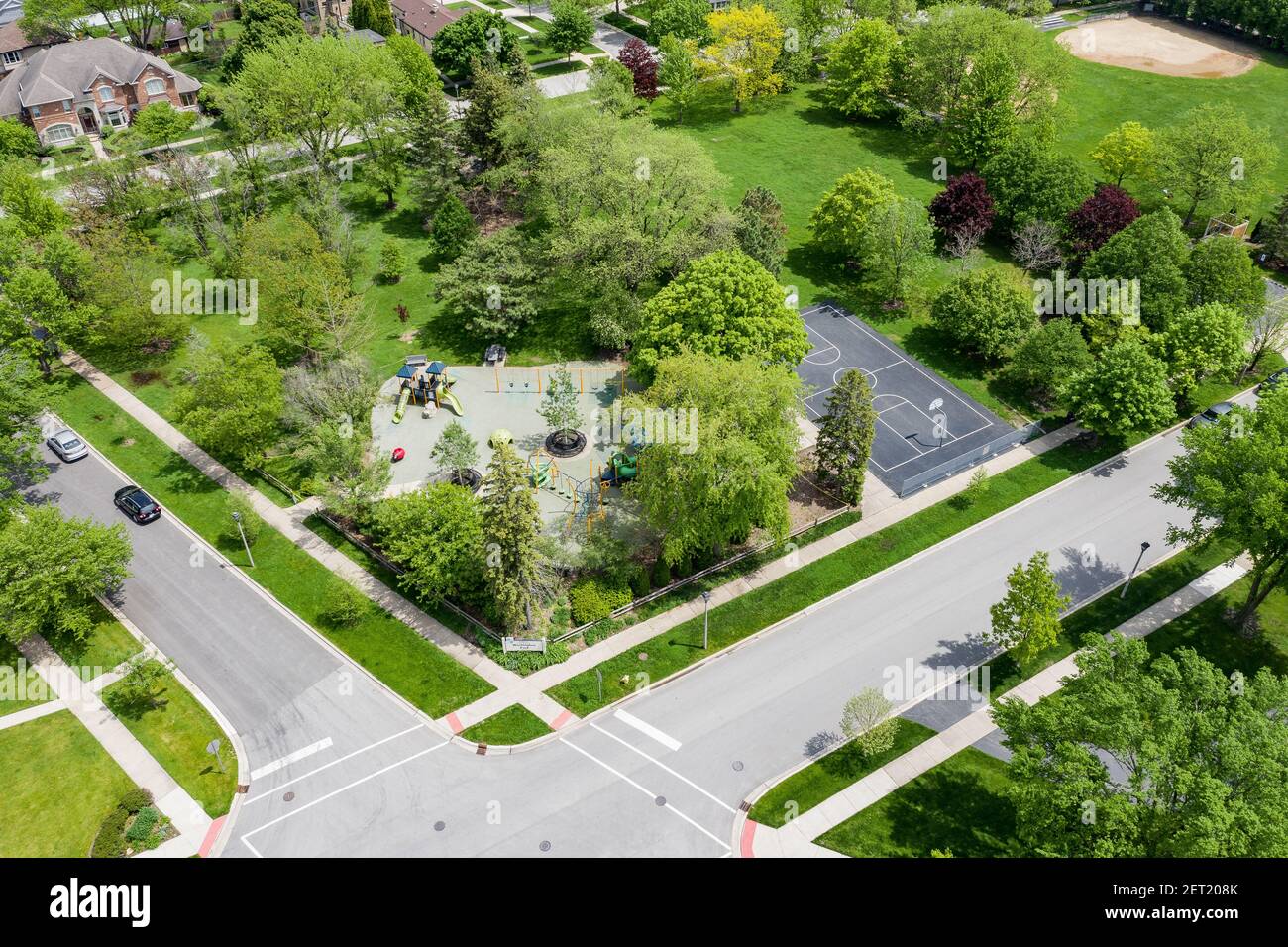 Aerial view park playground equipment hi-res stock photography and ...