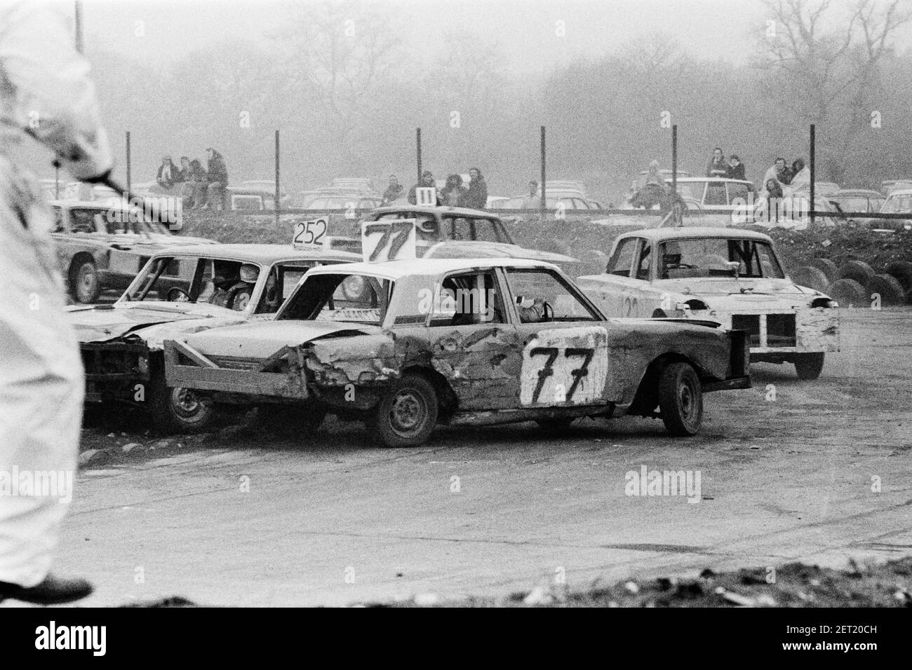 Banger car racing at Swaffham raceway 1970's Stock Photo - Alamy