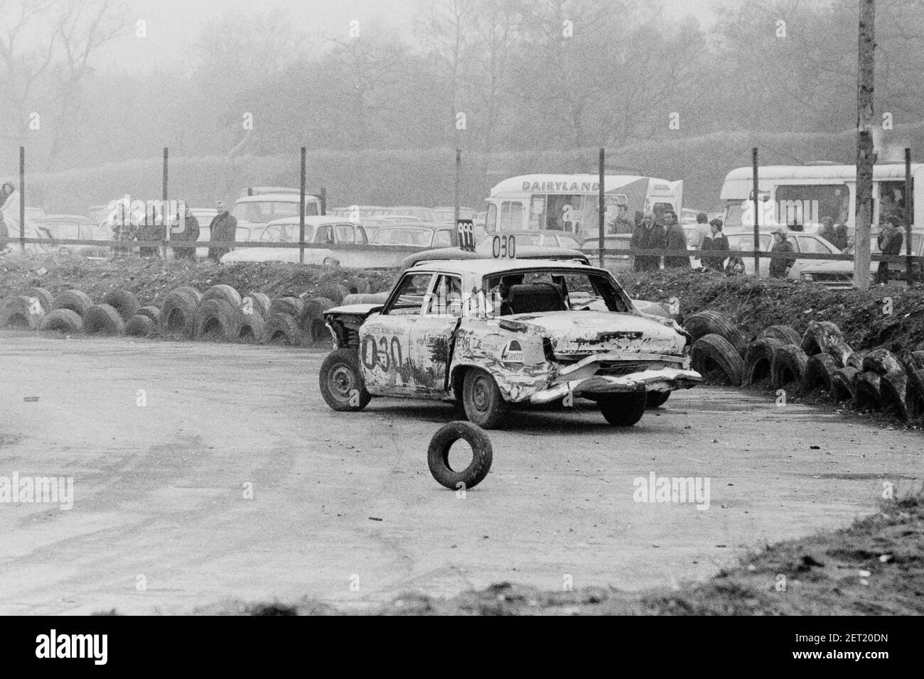 Banger racing car Black and White Stock Photos & Images - Alamy