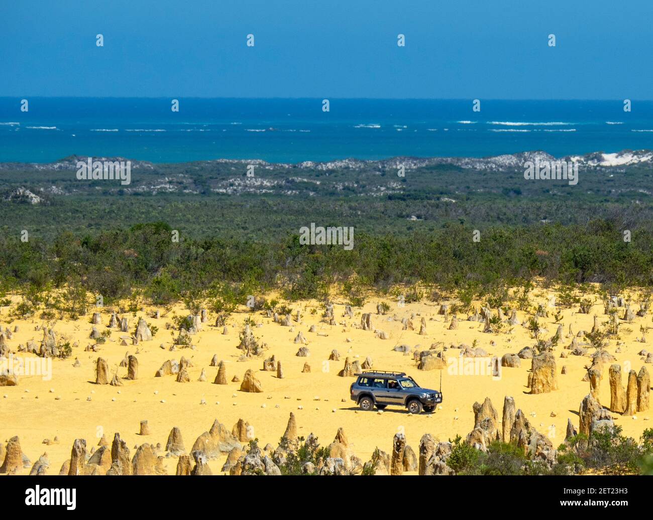 Vehicle driving through Pinnacles Desert in Nambung National Park 200 ...