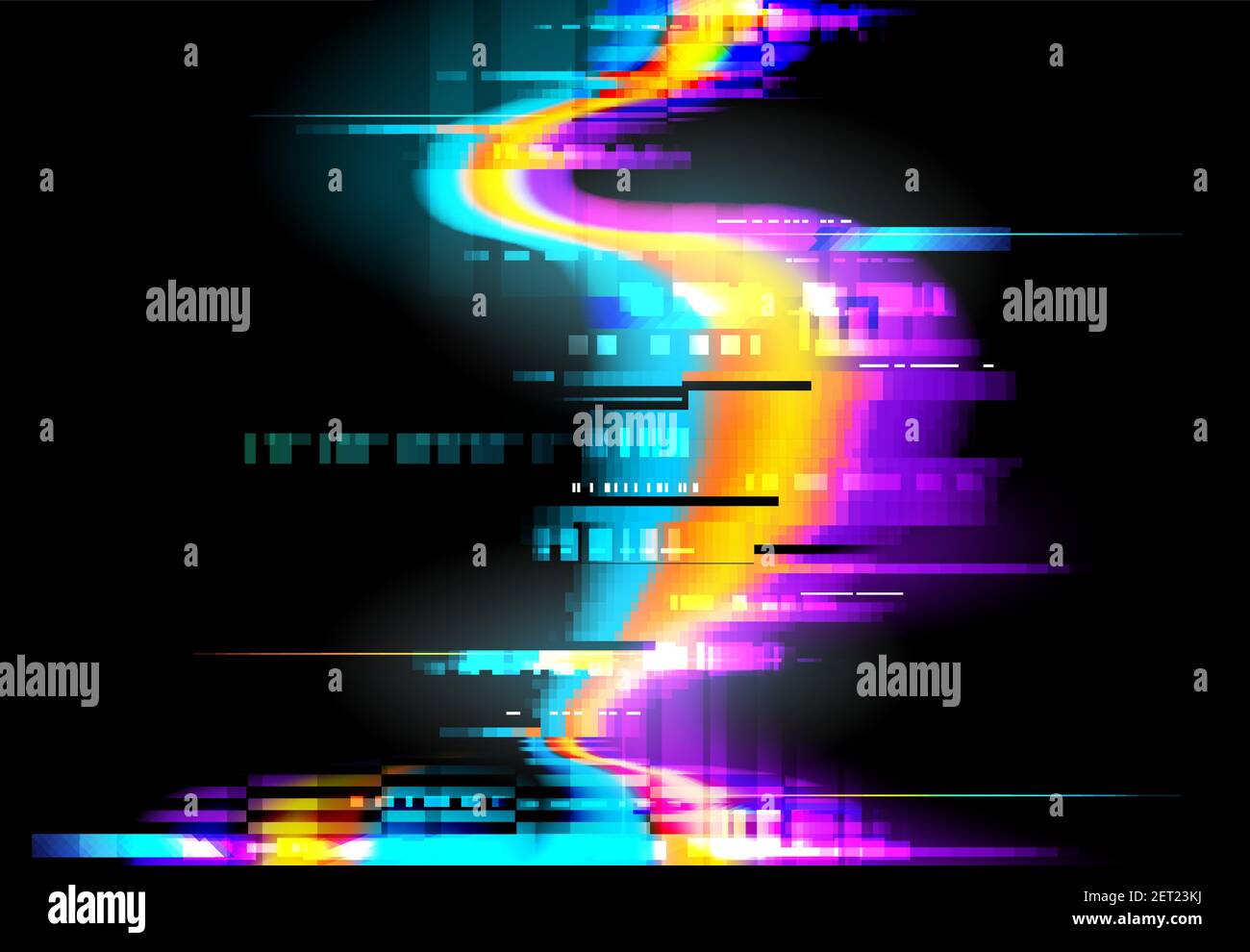 Glitch background, pixels digital noise on screen, vector. Glitch or ...