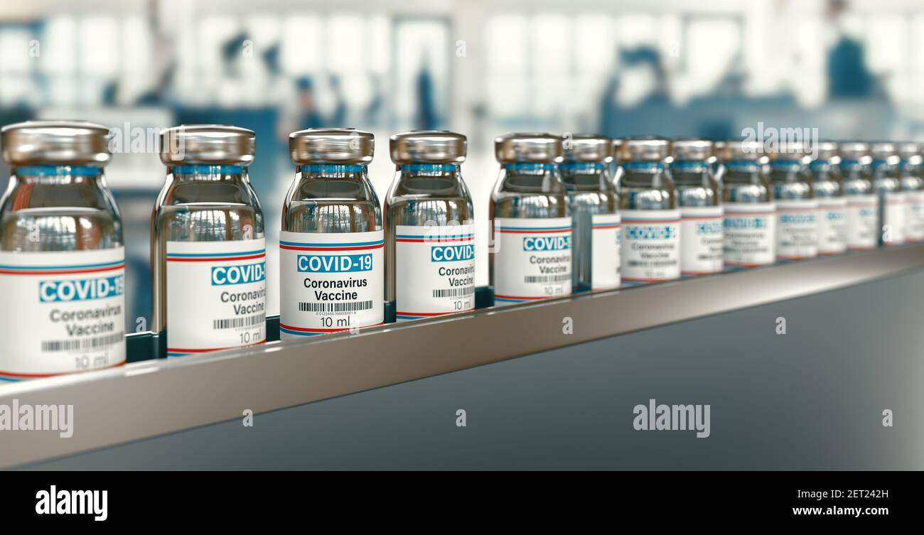Covid 19 Corona Virus drug vaccine vials medicine bottles syringe ...