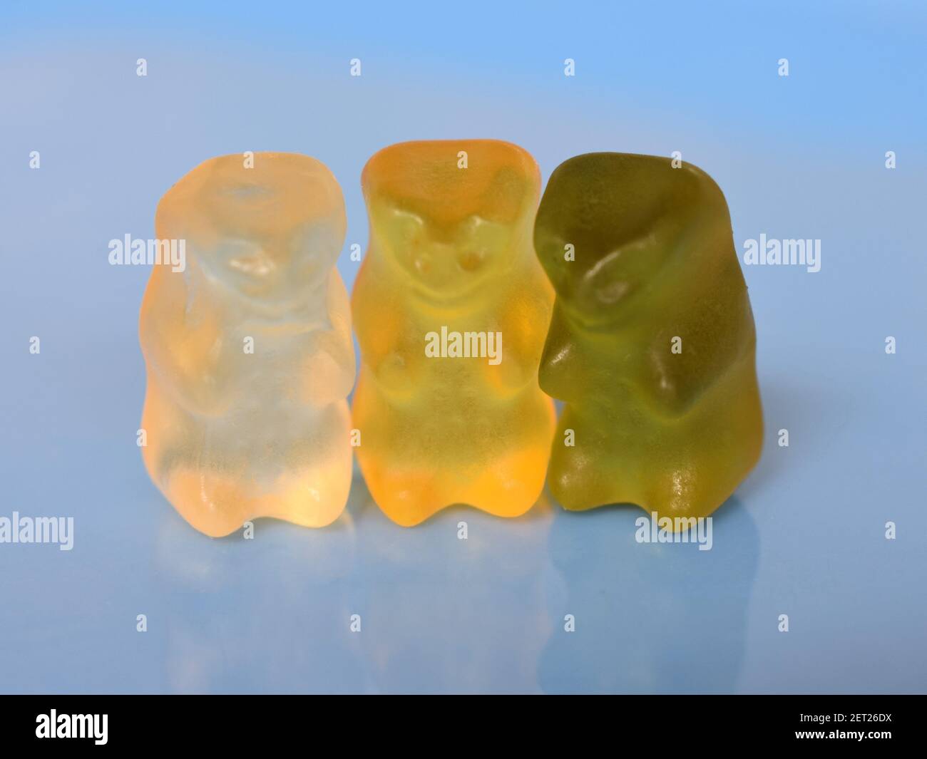 Three colored gummy bears Stock Photo - Alamy