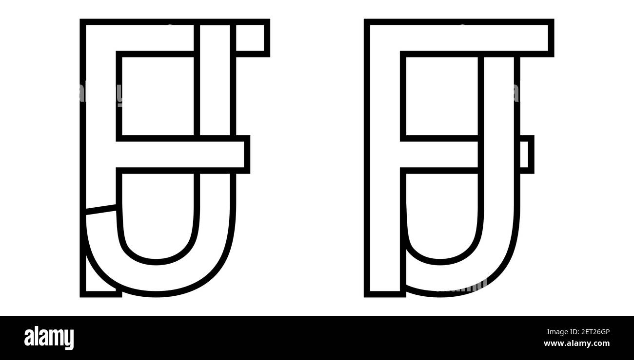 F and j letter icon hi-res stock photography and images - Alamy