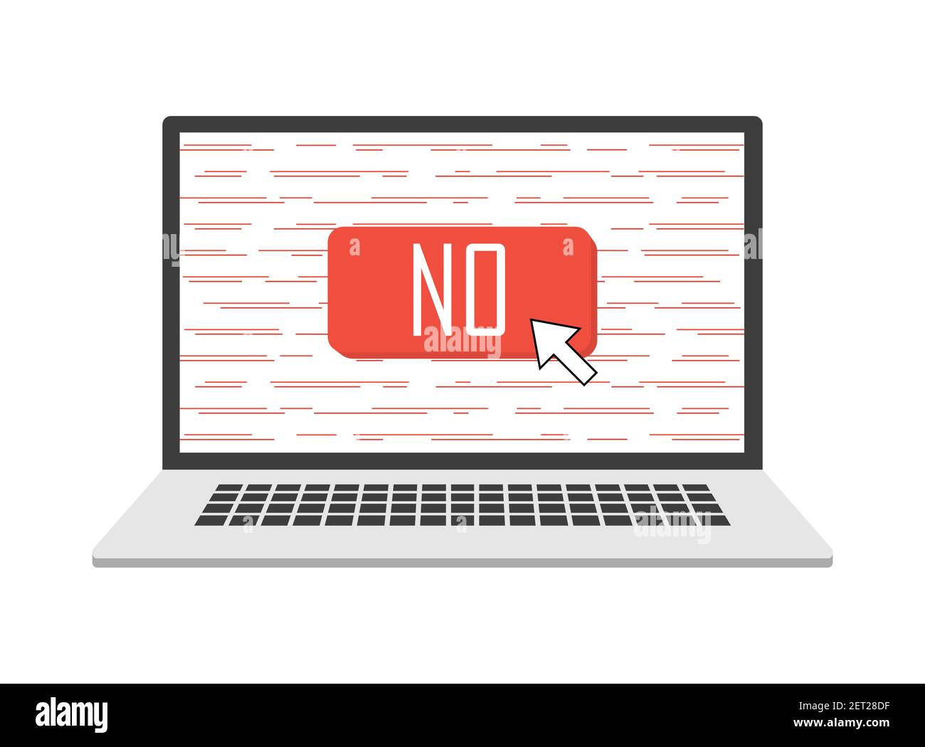 Flat button with red no laptop on white background, great design for ...