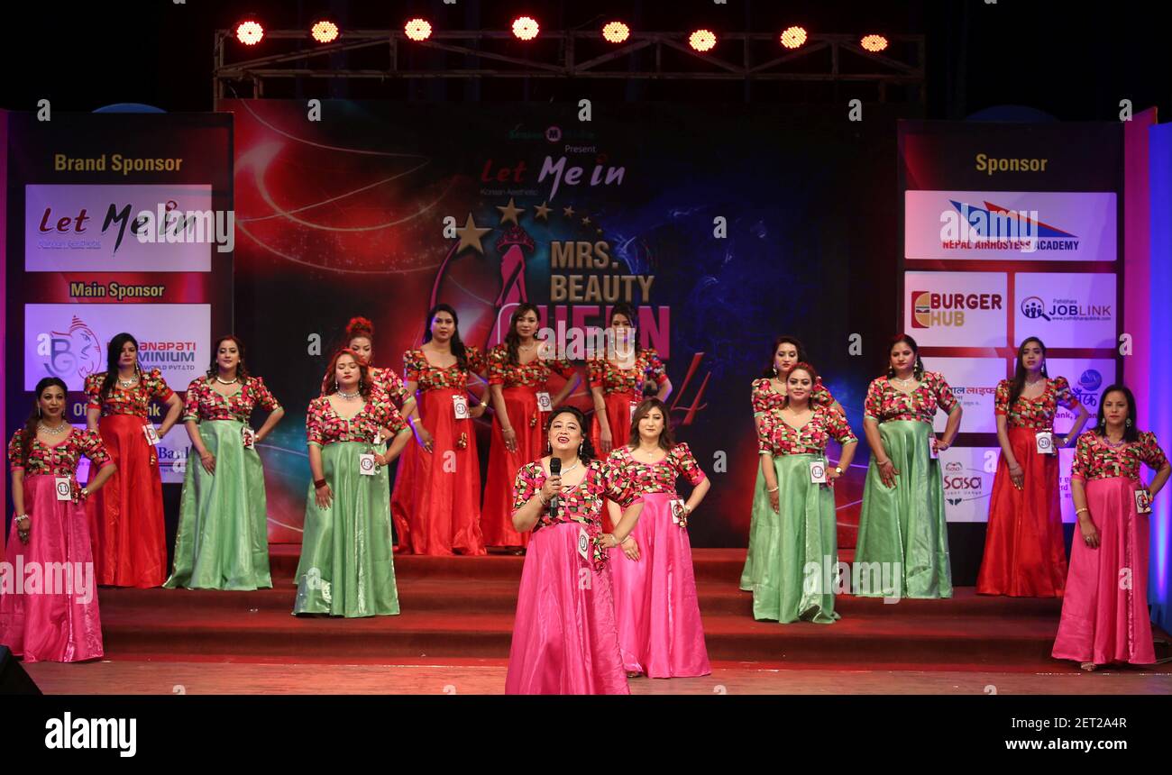 Kathmandu, Bagmati, Nepal. 1st Mar, 2021. Contestants walk in the ramp ...