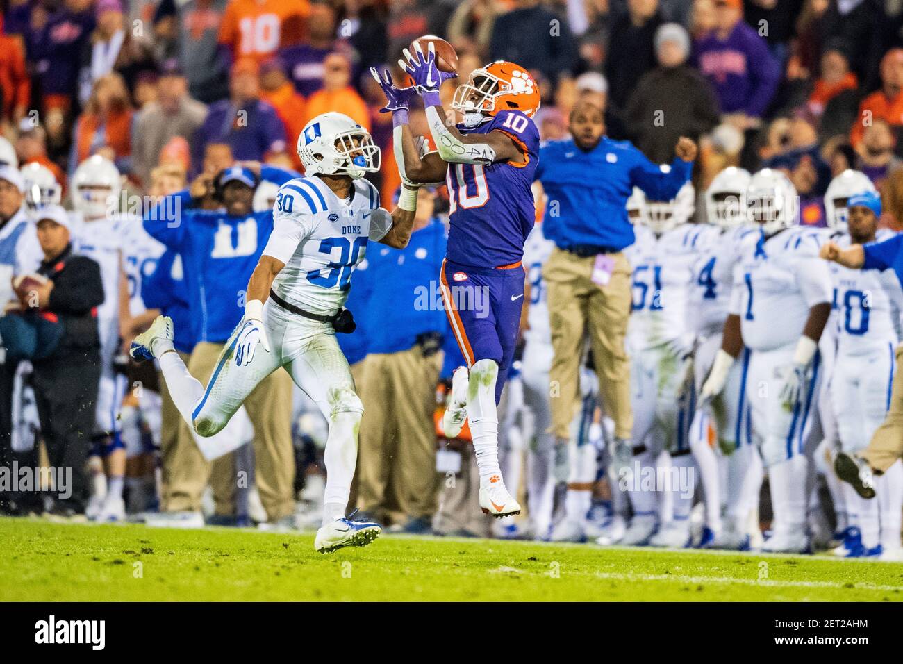 Clemson Tigers wide receiver Derion Kendrick (10) during the NCAA ...