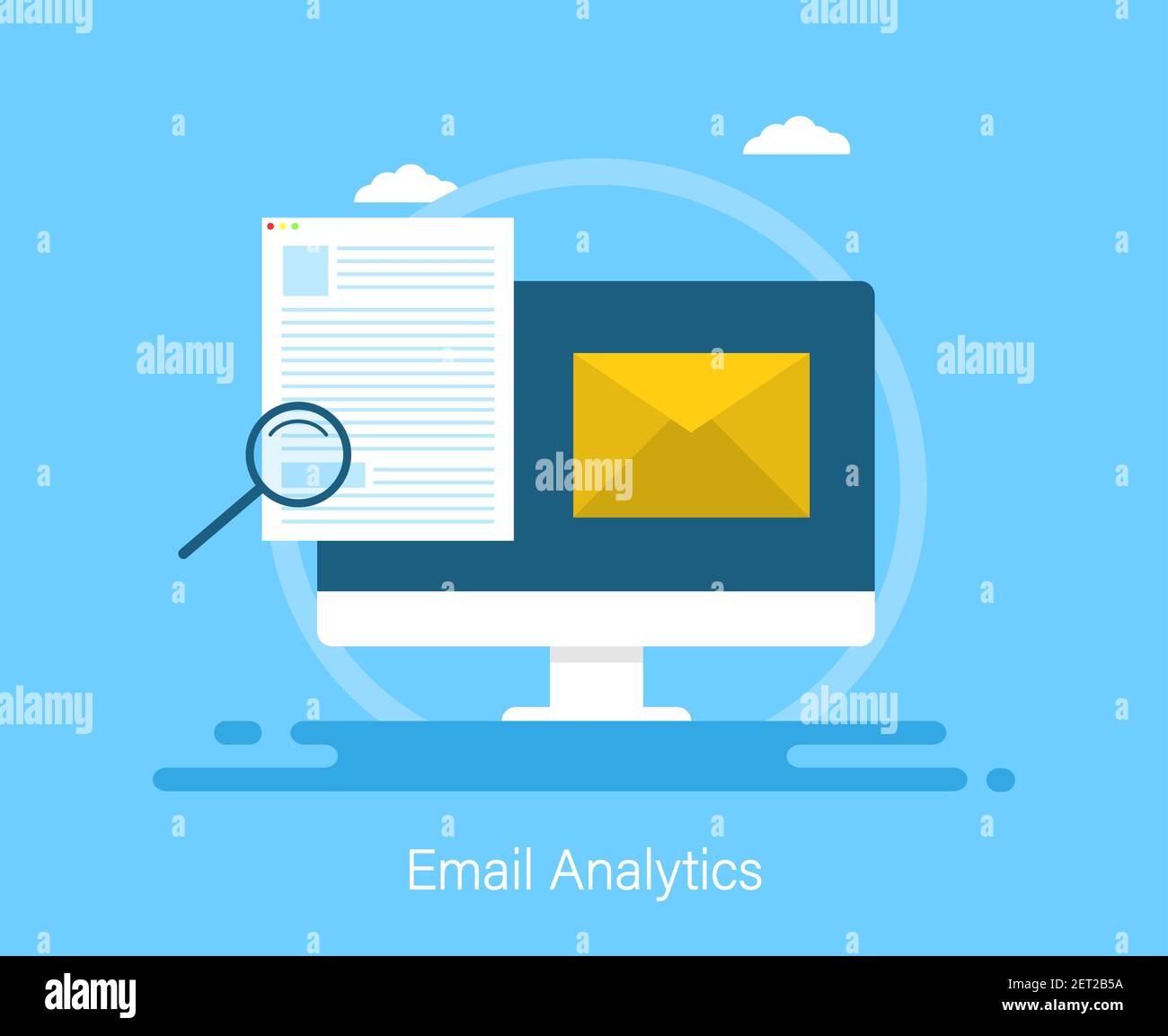 Email analytic. Business management, analysis. Web banner template ...