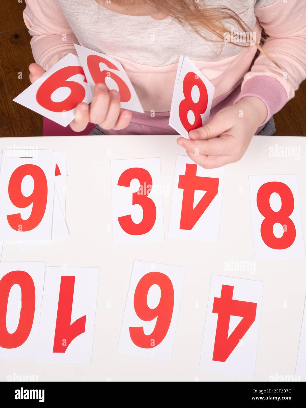 The child learns numbers,child autistic inclusive education Stock Photo ...
