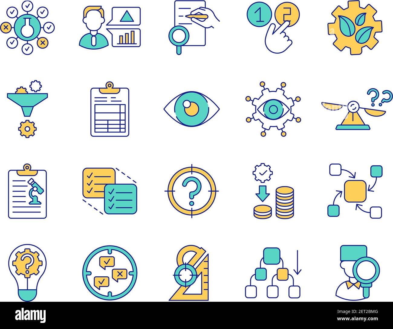 Elements of scientific research RGB color icons set Stock Vector Image ...