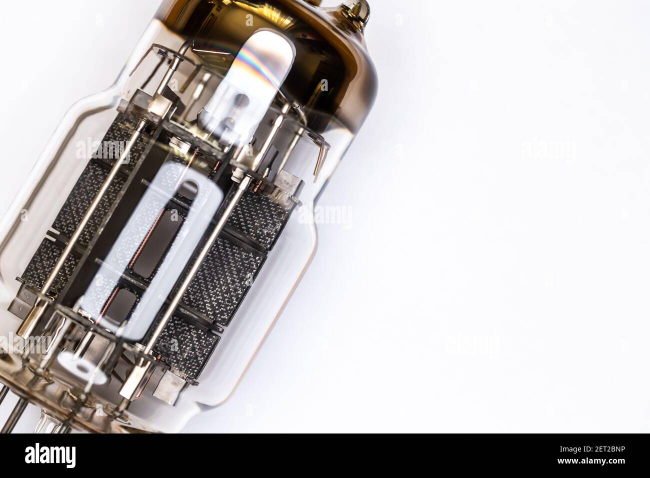 Large power electron tube for HiFi audio amplifier. Artificial light ...