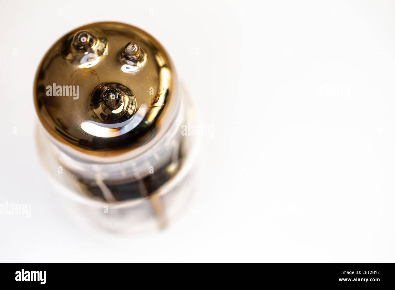 Large power electron tube for HiFi audio amplifier. Artificial light ...