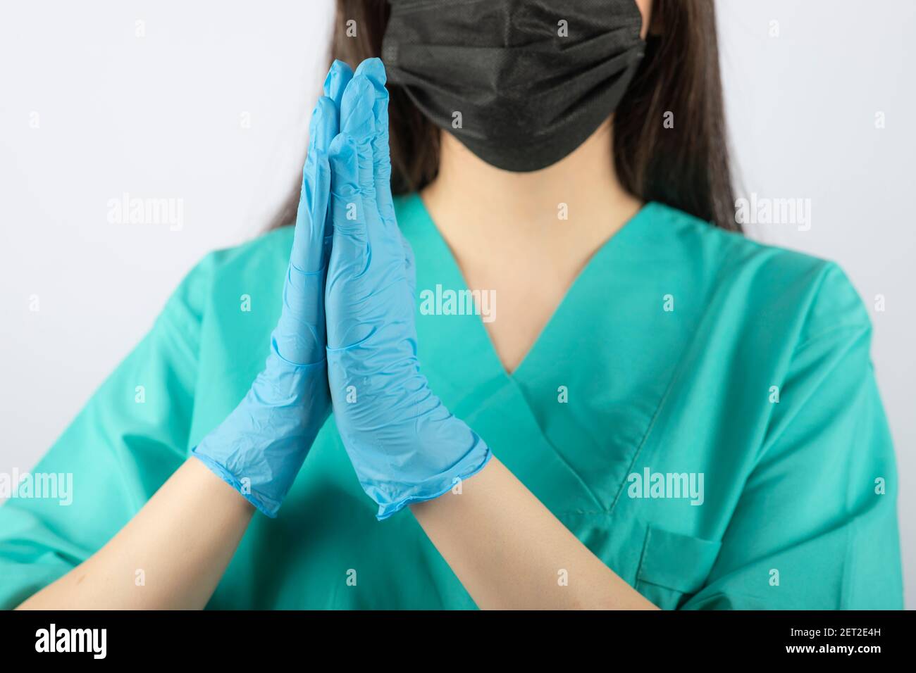 Doctor hands with surgical gloves isolated on white background. High ...