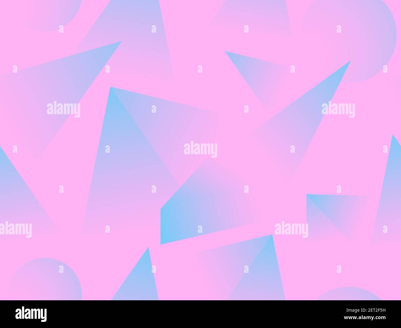 Retro futurism seamless pattern. Geometric shapes with pink and blue ...